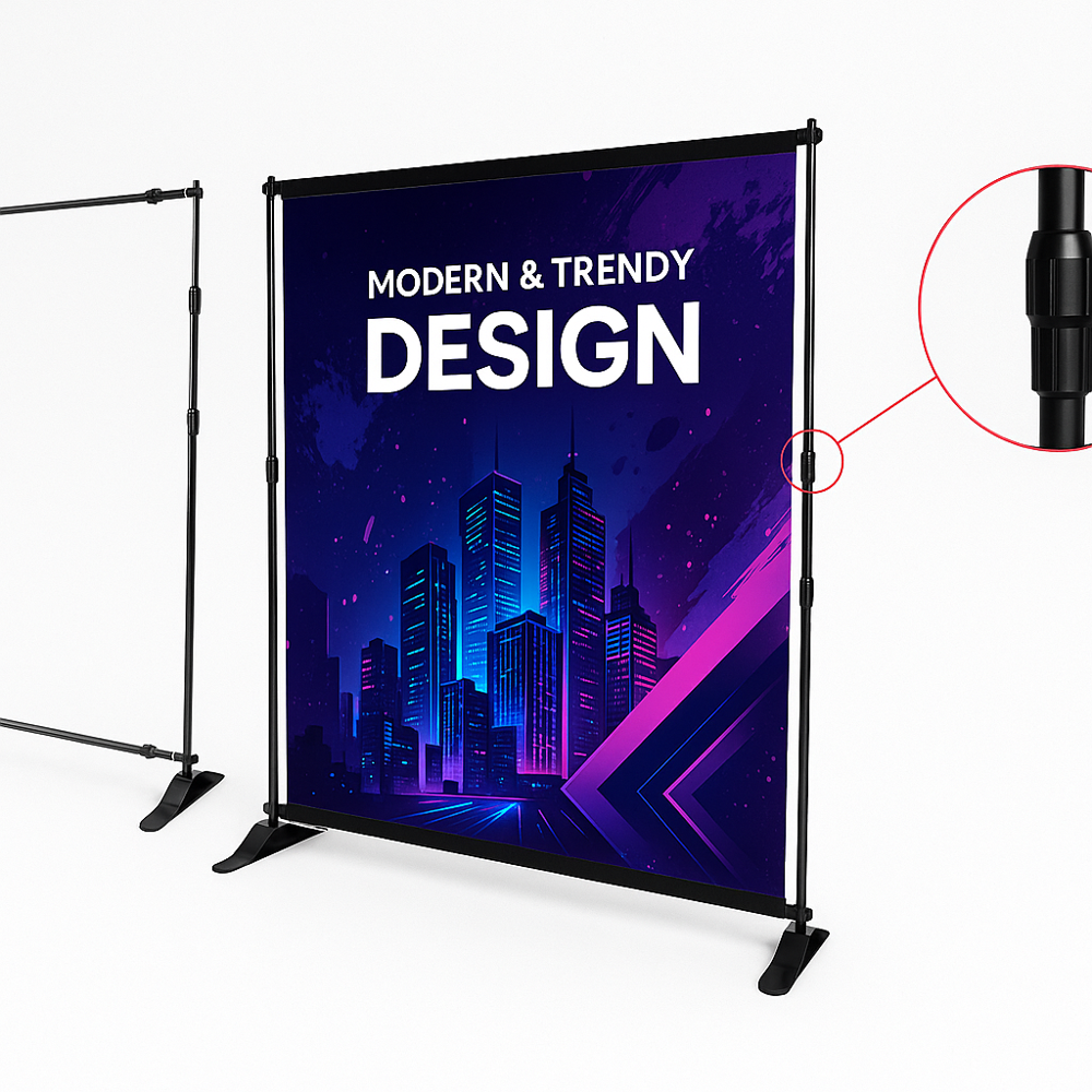 Telescoping Backdrop Banner Stand – DISPLAY CANADA