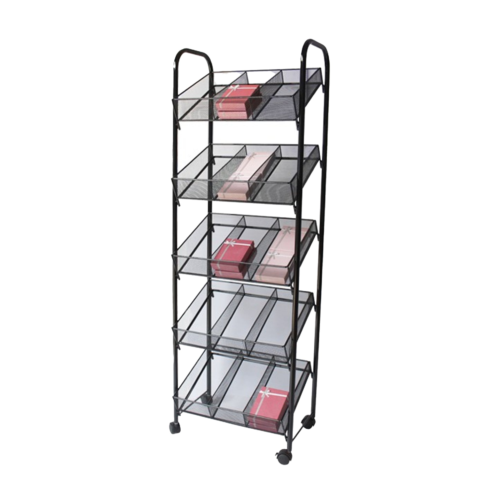 Multi-Purpose Rolling Metal Shelf Rack - Adjustable Storage Shelving U ...