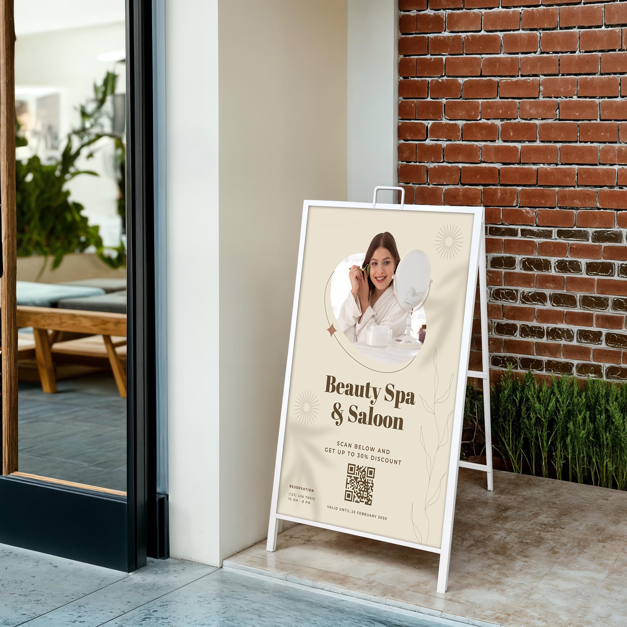 White Metal A-Frame Sidewalk Sign Holder 24x36 – Durable Outdoor Adver ...