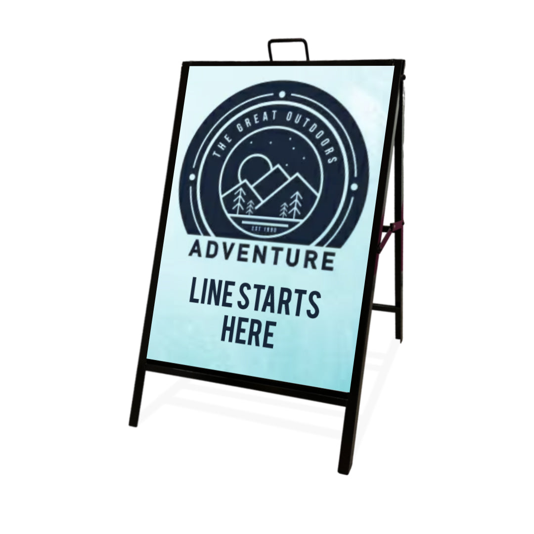 Black Metal A-Frame Sidewalk Sign Holder | Double-Sided 22x28 Sandwich ...
