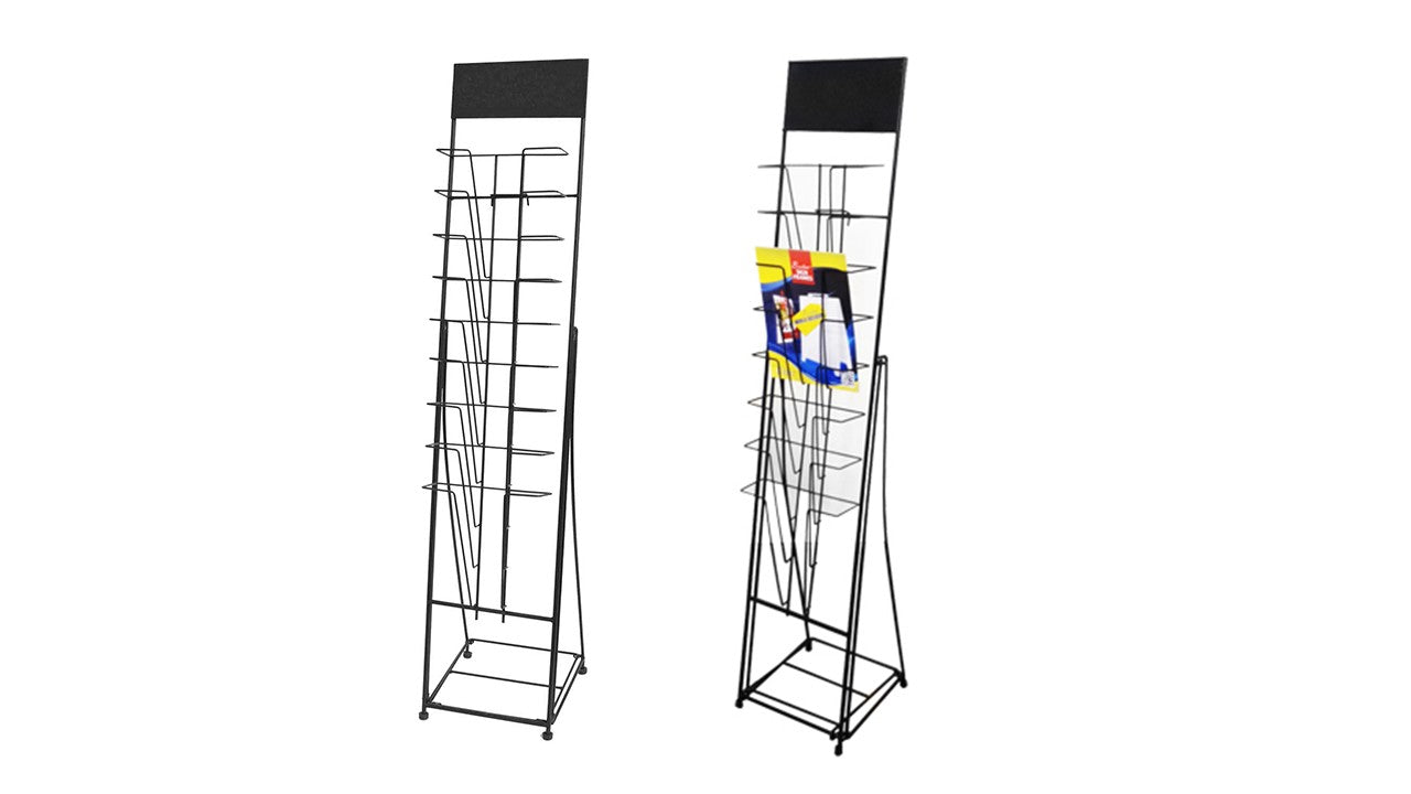 Metal Brochure Holder with 8 Pockets – Freestanding Literature Display ...