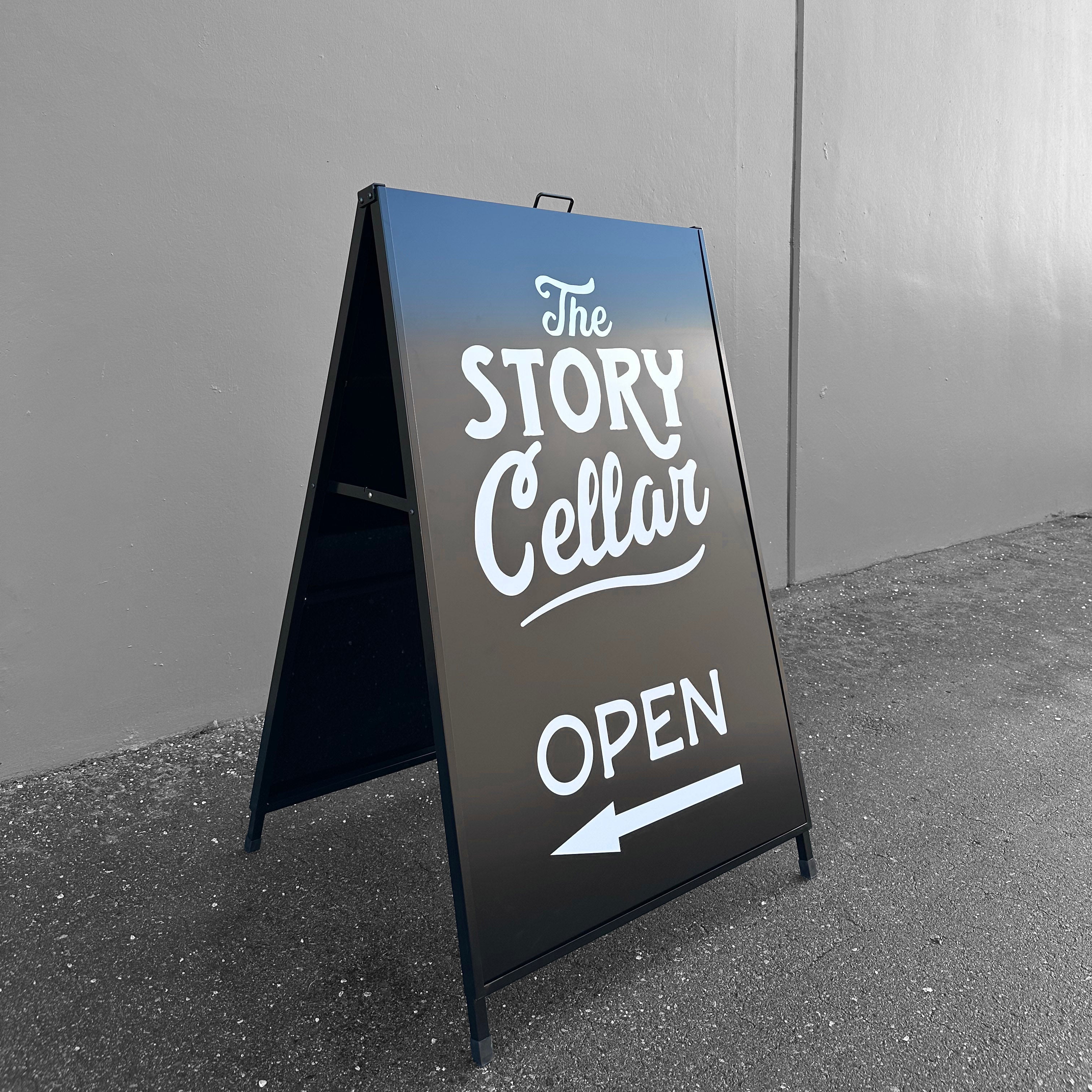 Black Metal A-Frame Sidewalk Sign Holder – Durable Outdoor Advertising ...