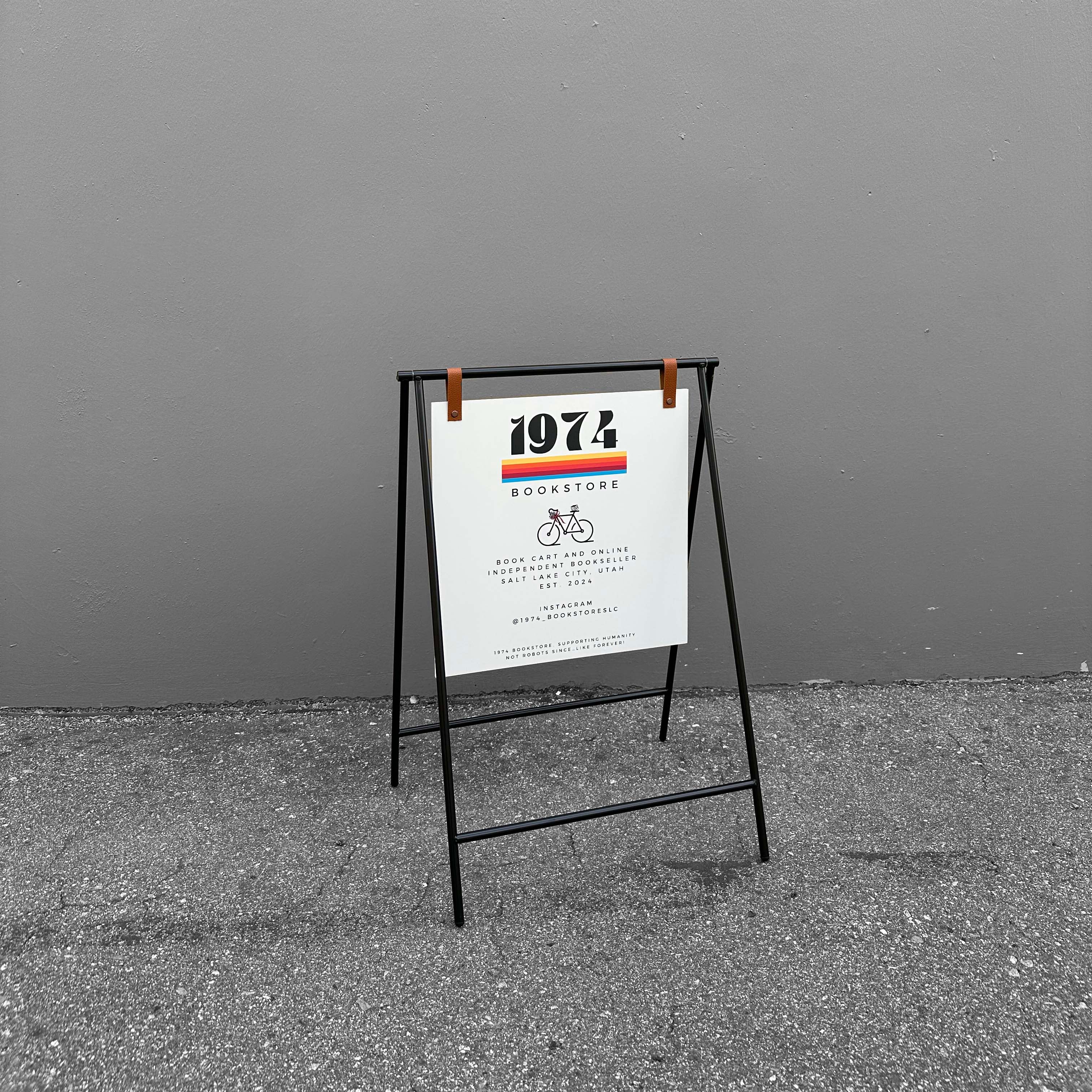 Small Metal A-Frame Sidewalk Sign with PVC Panel – Durable Outdoor Adv ...