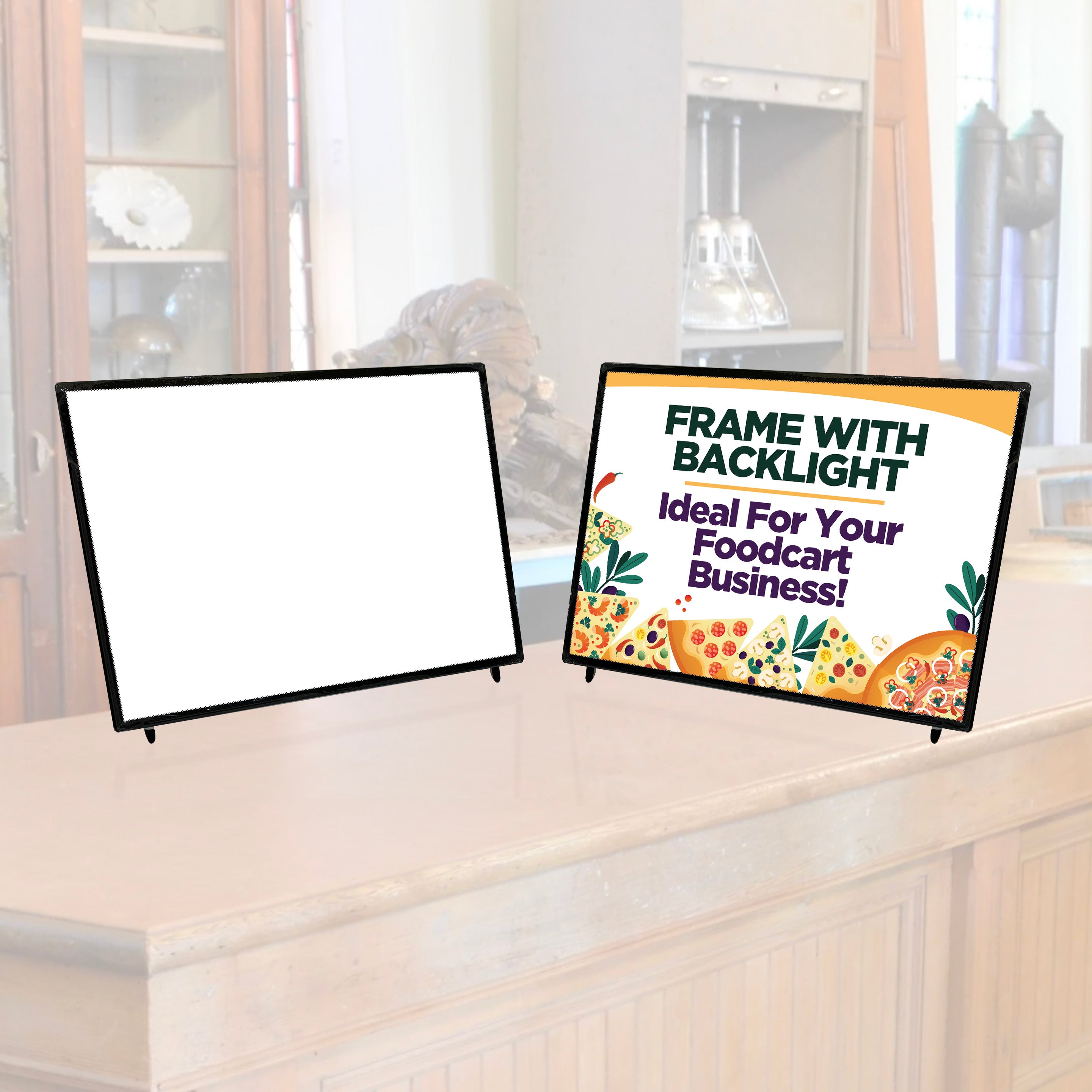 Slim Backlit Countertop Sign Holder - 16.5"W x 11.5"H – DISPLAY CANADA