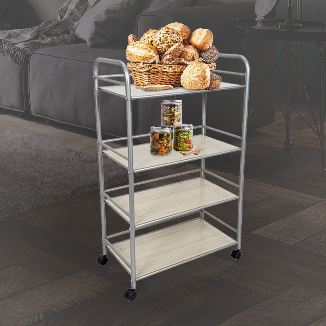 LARGE-Utility Wood Shelf Rolling Cart #UR2406S – DISPLAY CANADA
