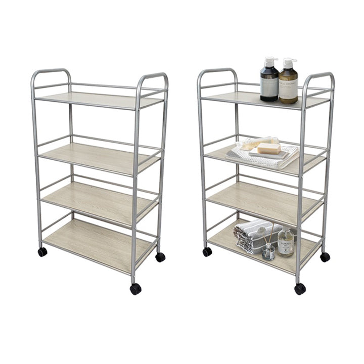 LARGE-Utility Wood Shelf Rolling Cart #UR2406S – DISPLAY CANADA