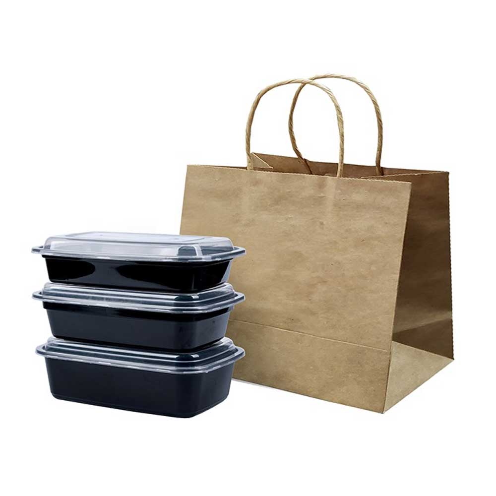 Kraft Take-Out Paper Bags (100-Pack) – Restaurant Food Packaging ...
